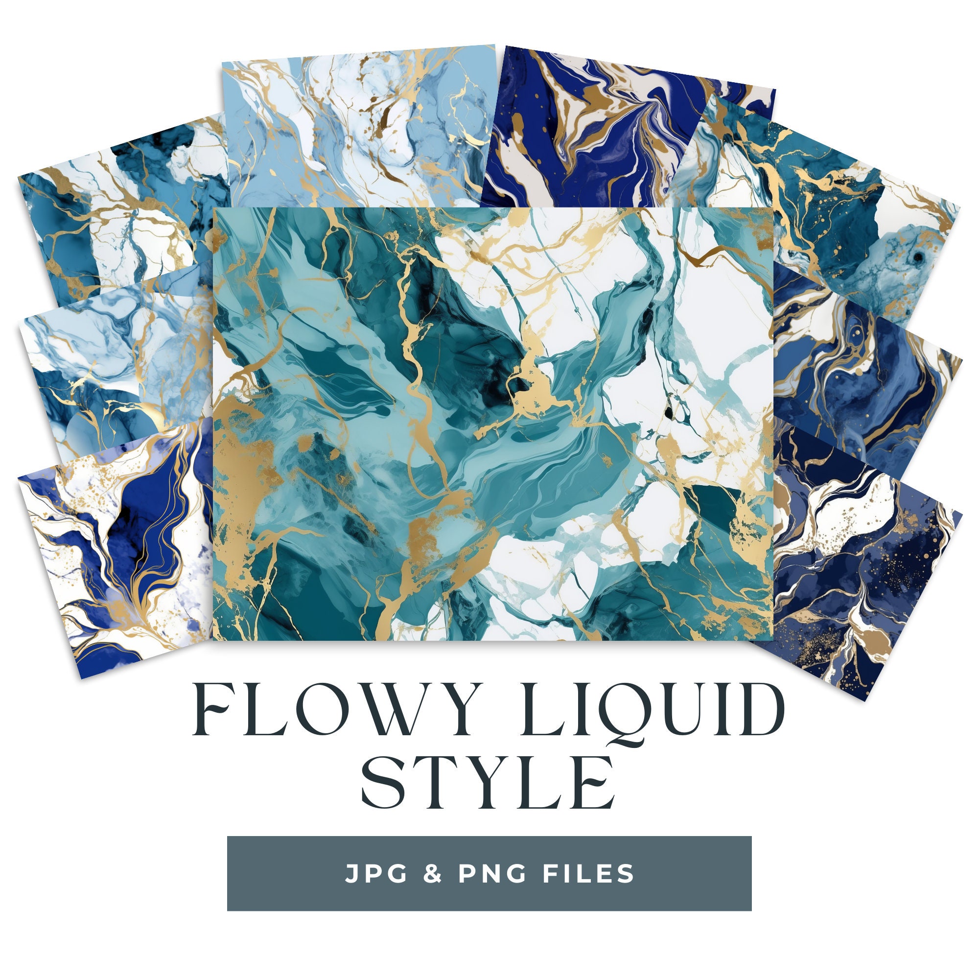 Seamless Blue Marble With Elegant Gold Patterns Shades of Blue Marble ...