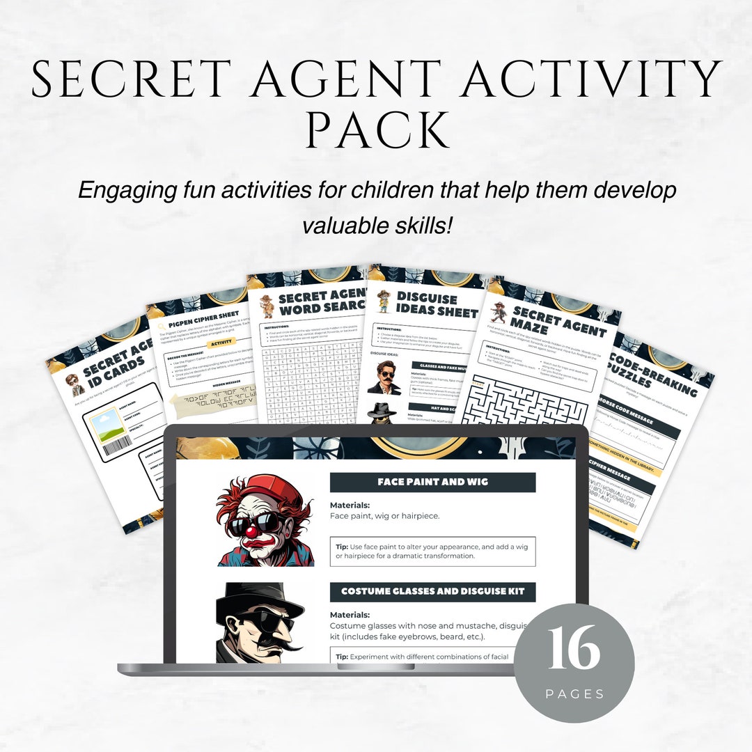 Spy Games for Kids Printable Secret Agent Activities for Kids Spy Game ...
