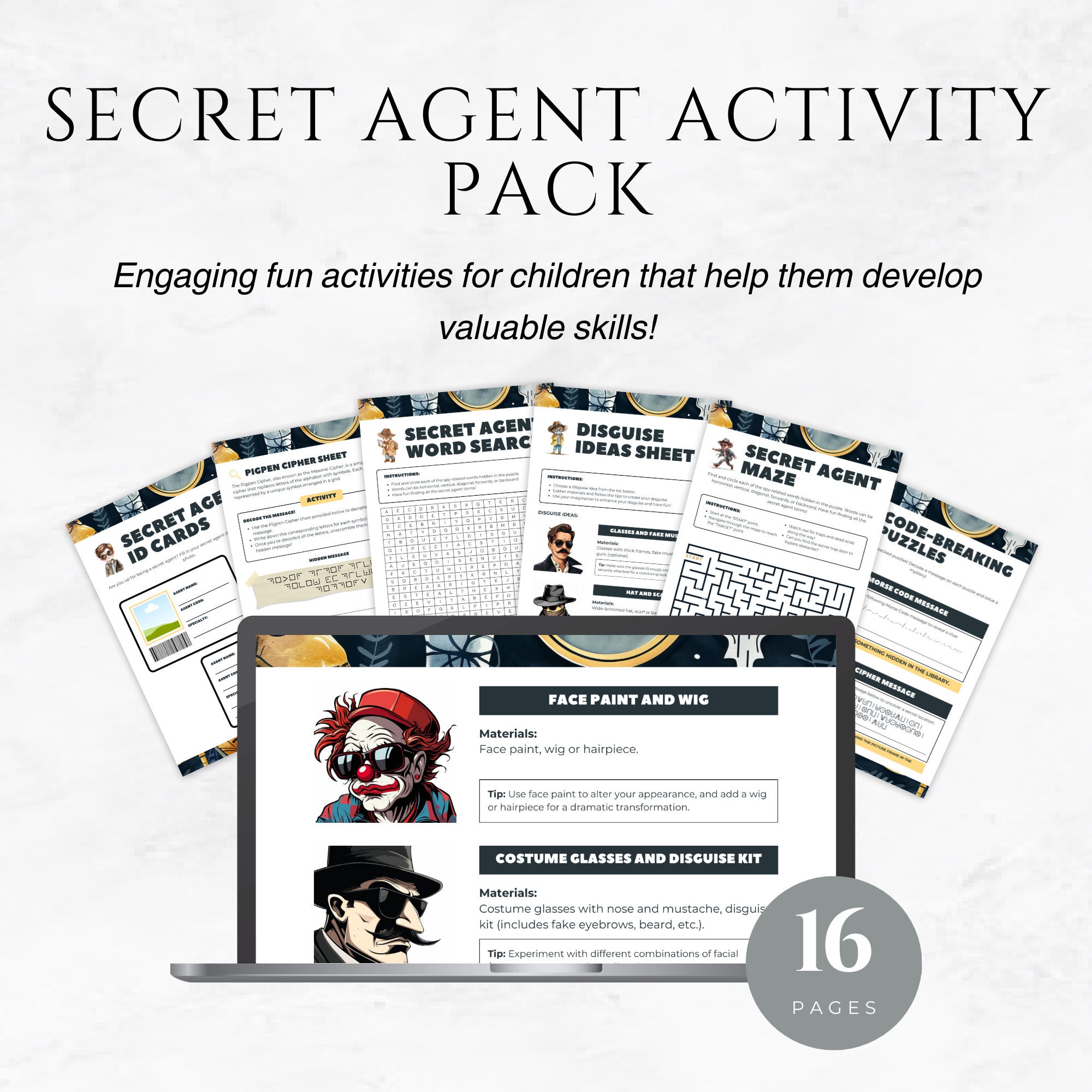 Spy Games for Kids Printable Secret Agent Activities for Kids Spy Game ...