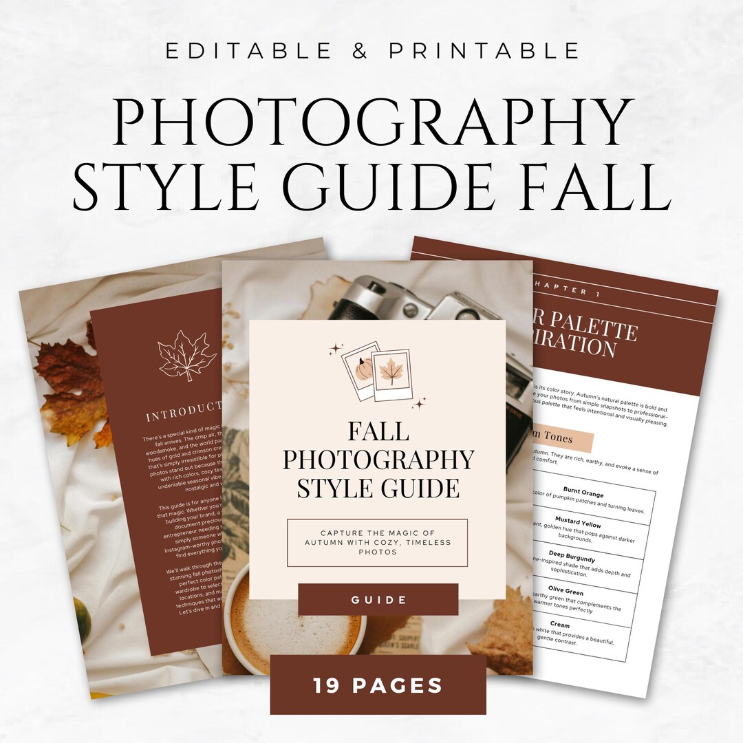 Photography Style Guide Fall Canva Template Fall Photo Session Client ...
