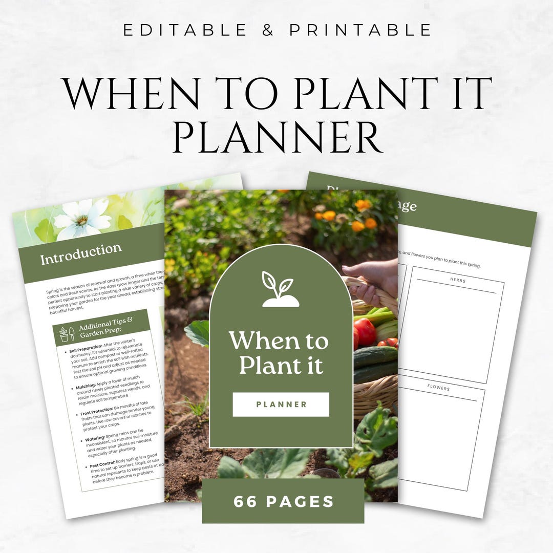 Gardening Planner Template Printable Vegetable Garden Planner Planting ...