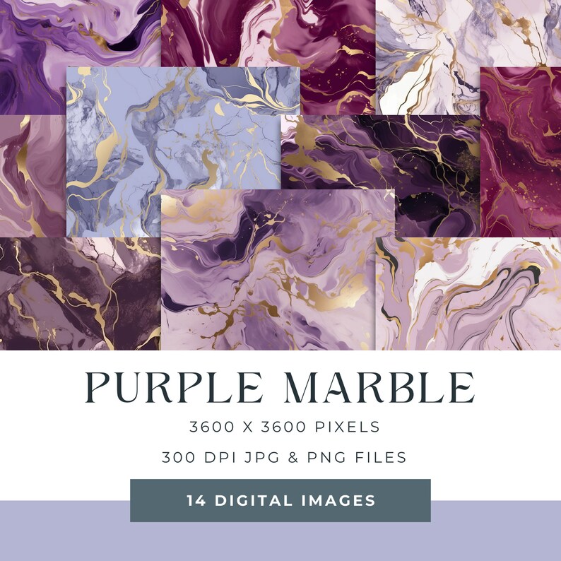 Seamless Purple Marble With Elegant Gold Patterns Purple Marble ...