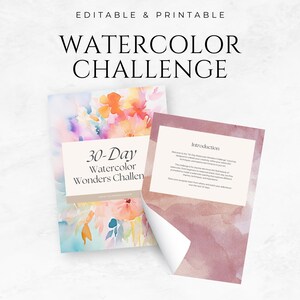 30-day Watercolor Challenge Templates Printable Watercolor Painting ...