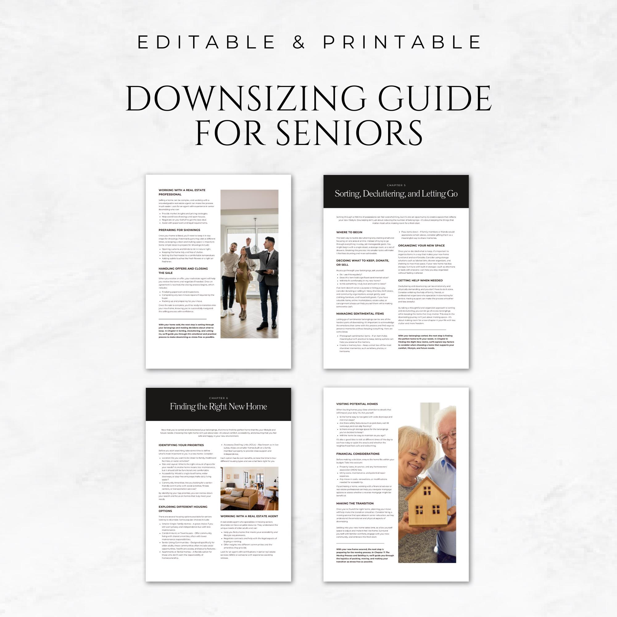 Downsizing Guide for Seniors Template Senior Living Tips Moving ...
