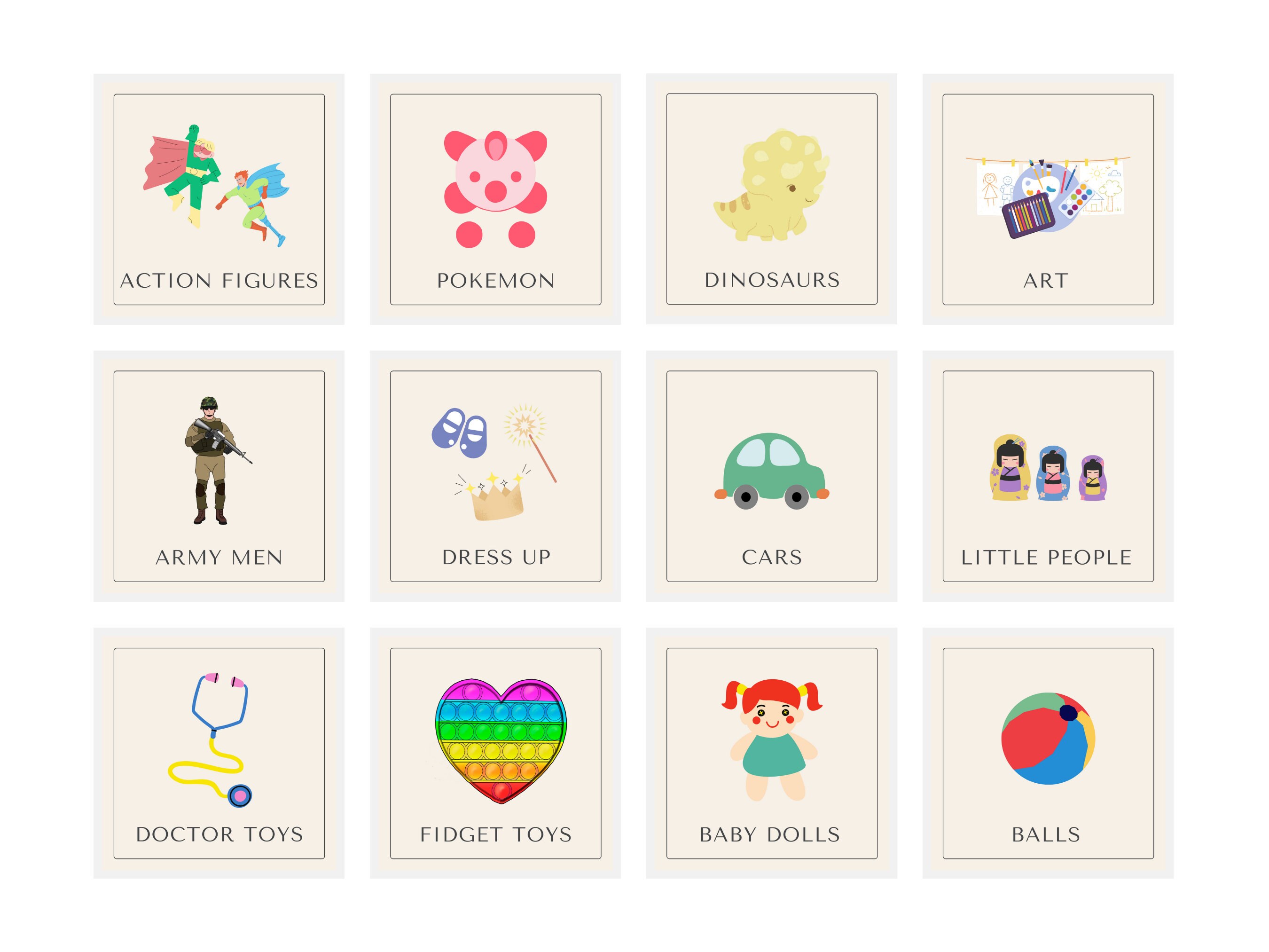 Toy Storage Labels Printable Toy Organization Labels Classroom Labels ...