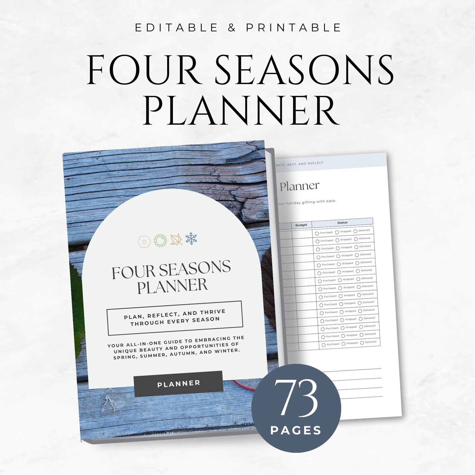 Four Seasons Planner Template Printable Spring Planner Summer Planner ...