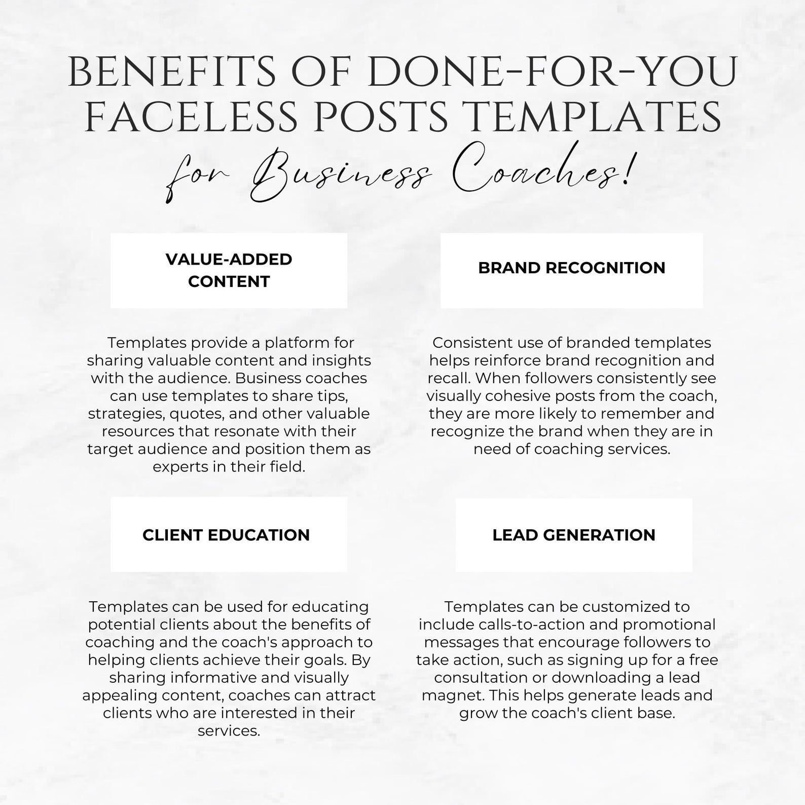 Faceless Instagram Posts Templates for Business Coaches Faceless ...
