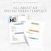 All About Me Special Needs Template Printable Special Needs Profile ...