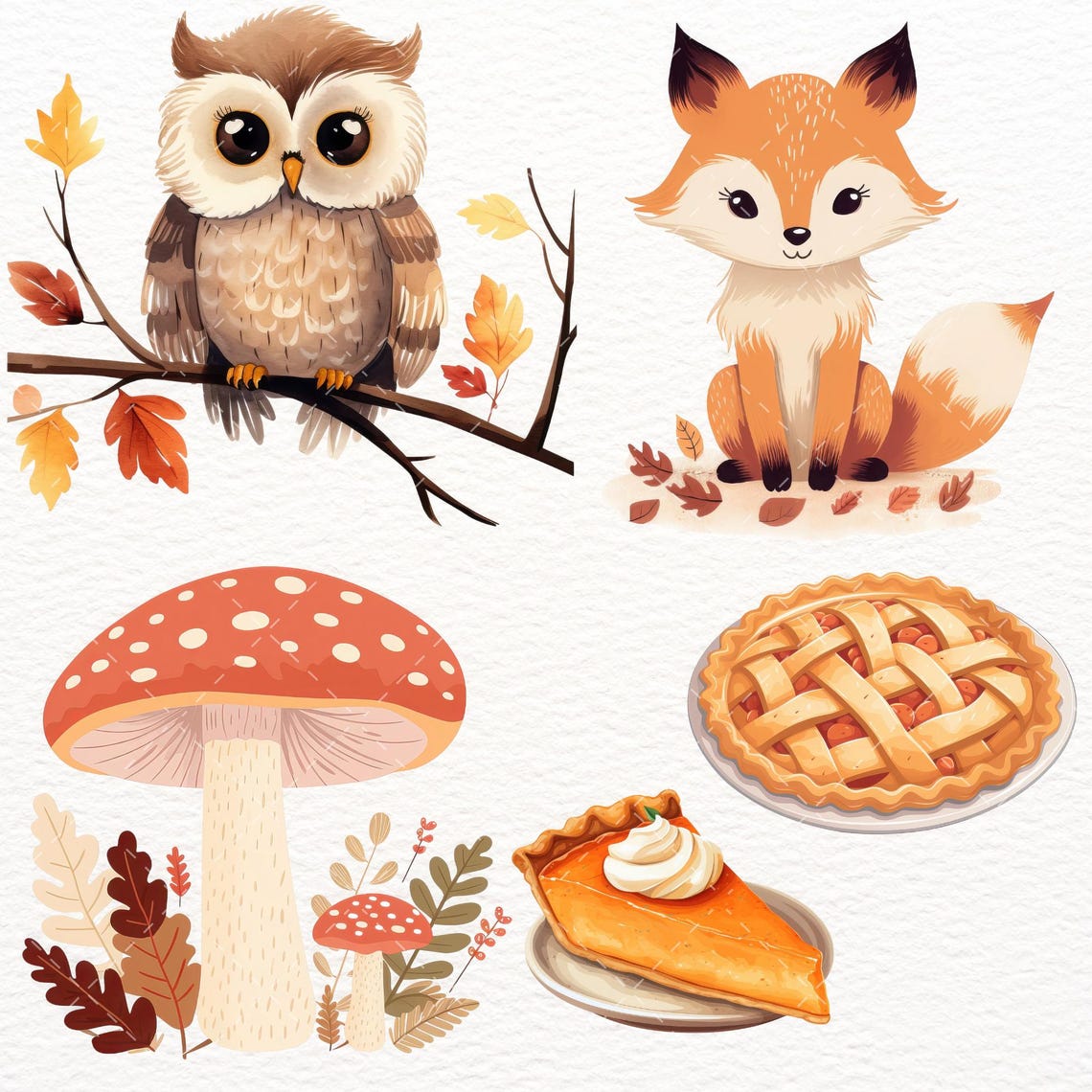 Autumn Clipart Fall Clipart Autumn Graphics Fall Illustrations Harvest ...