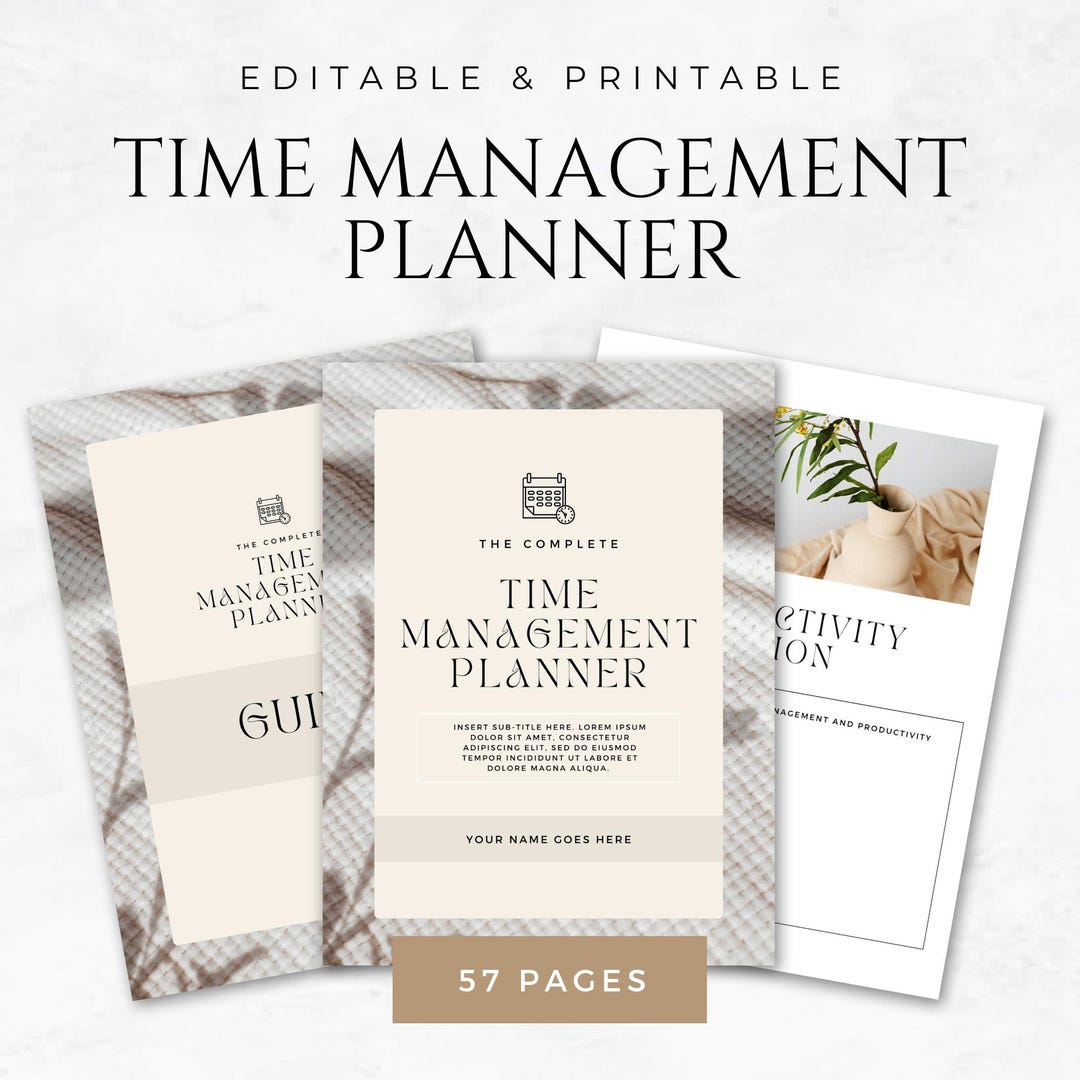 Time Management Planner Canva Template Productivity Planner Goal ...