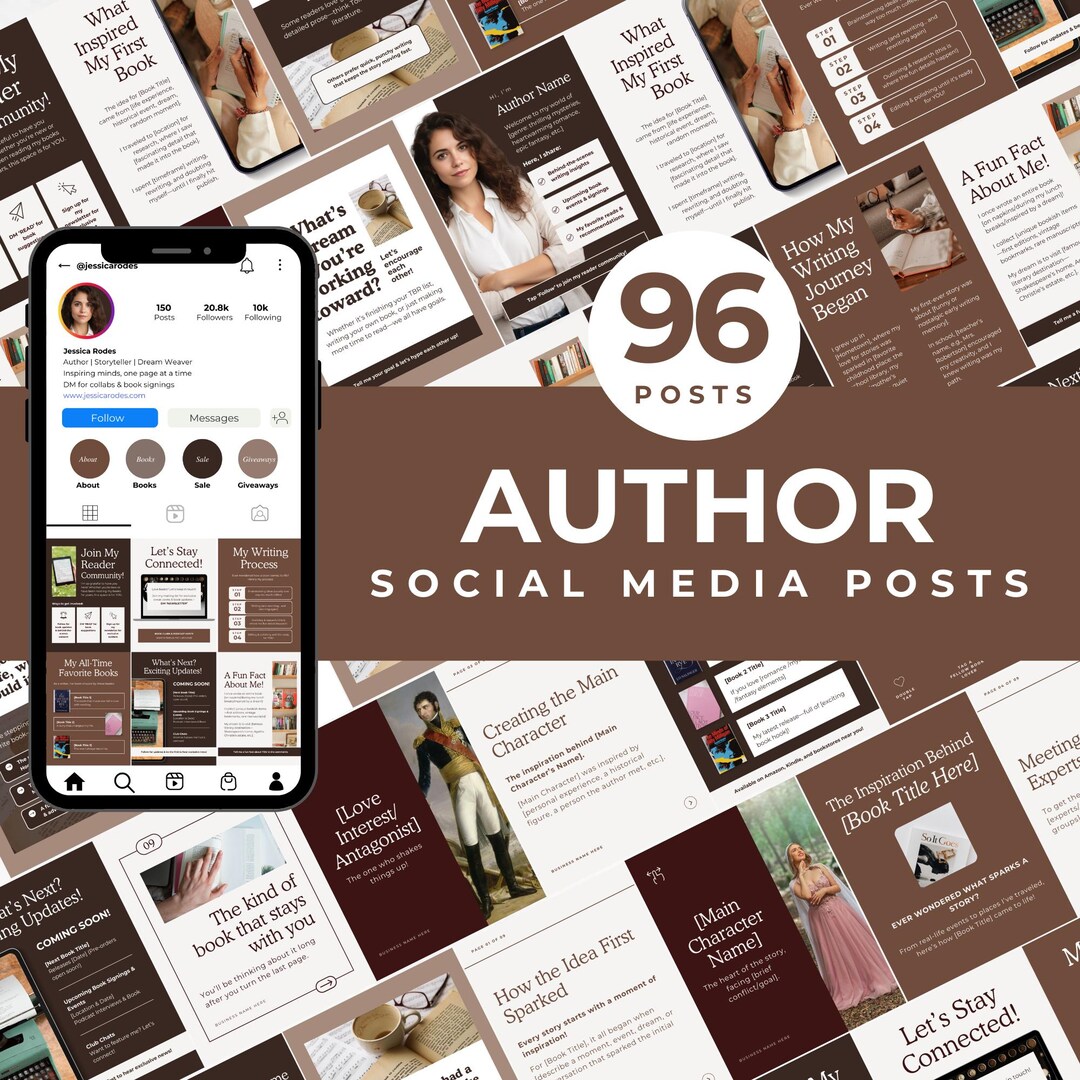 Author Instagram Posts Templates Book Marketing Writer Social Media ...