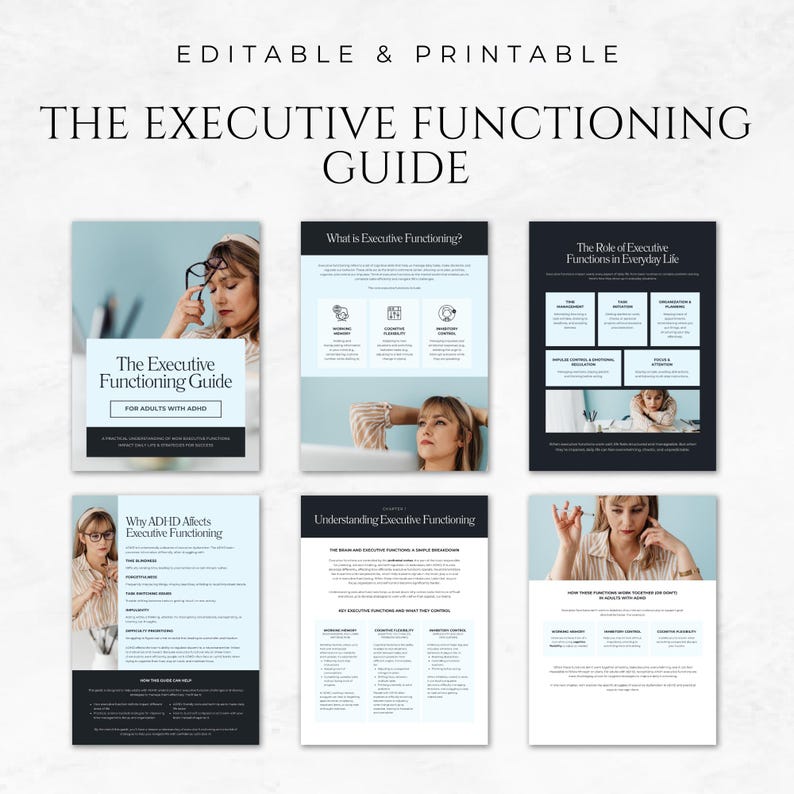 The Executive Functioning Guide Template Productivity Guide ADHD Management Tool Executive ...