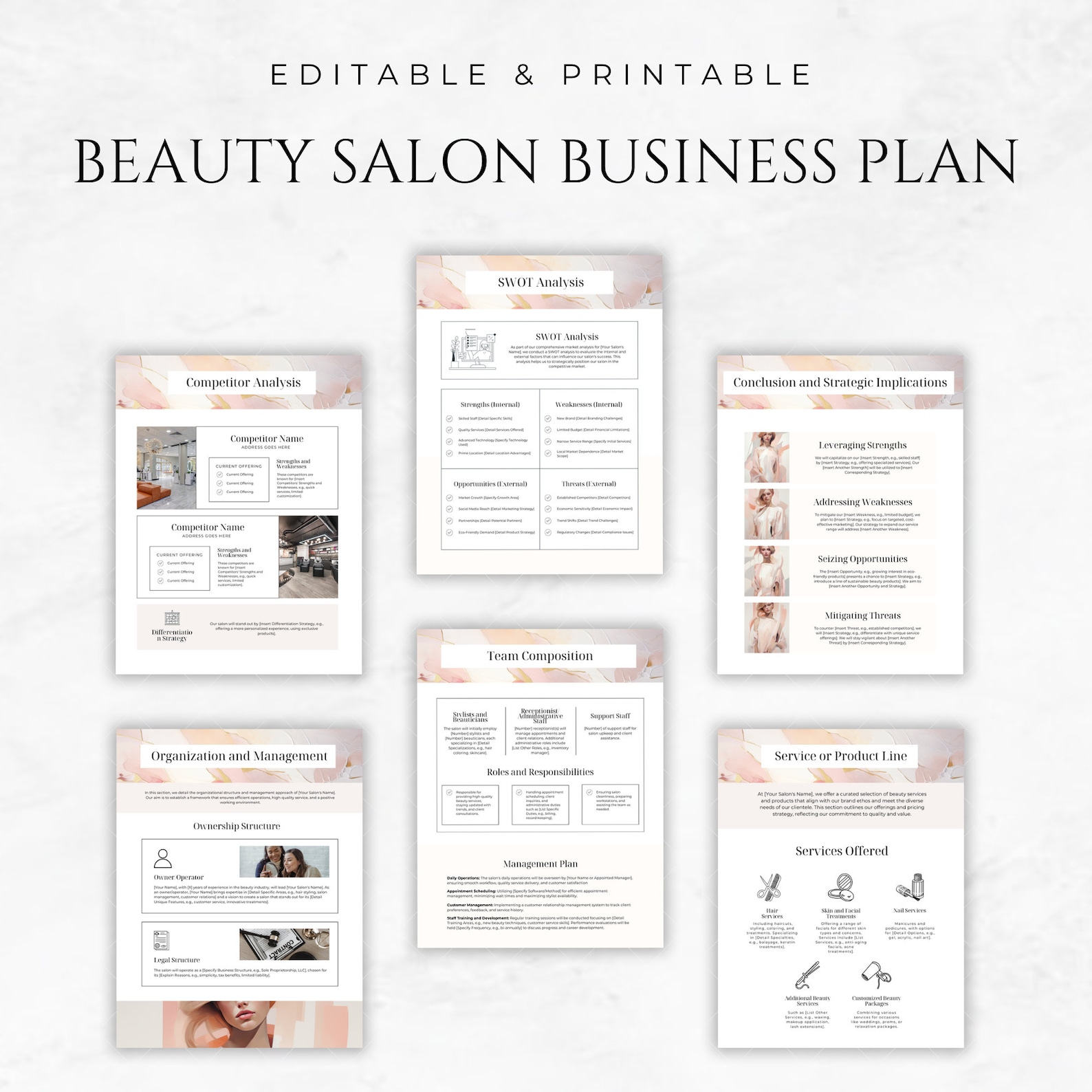Beauty Salon Business Plan Template Salon Startup Plan Beauty Salon ...