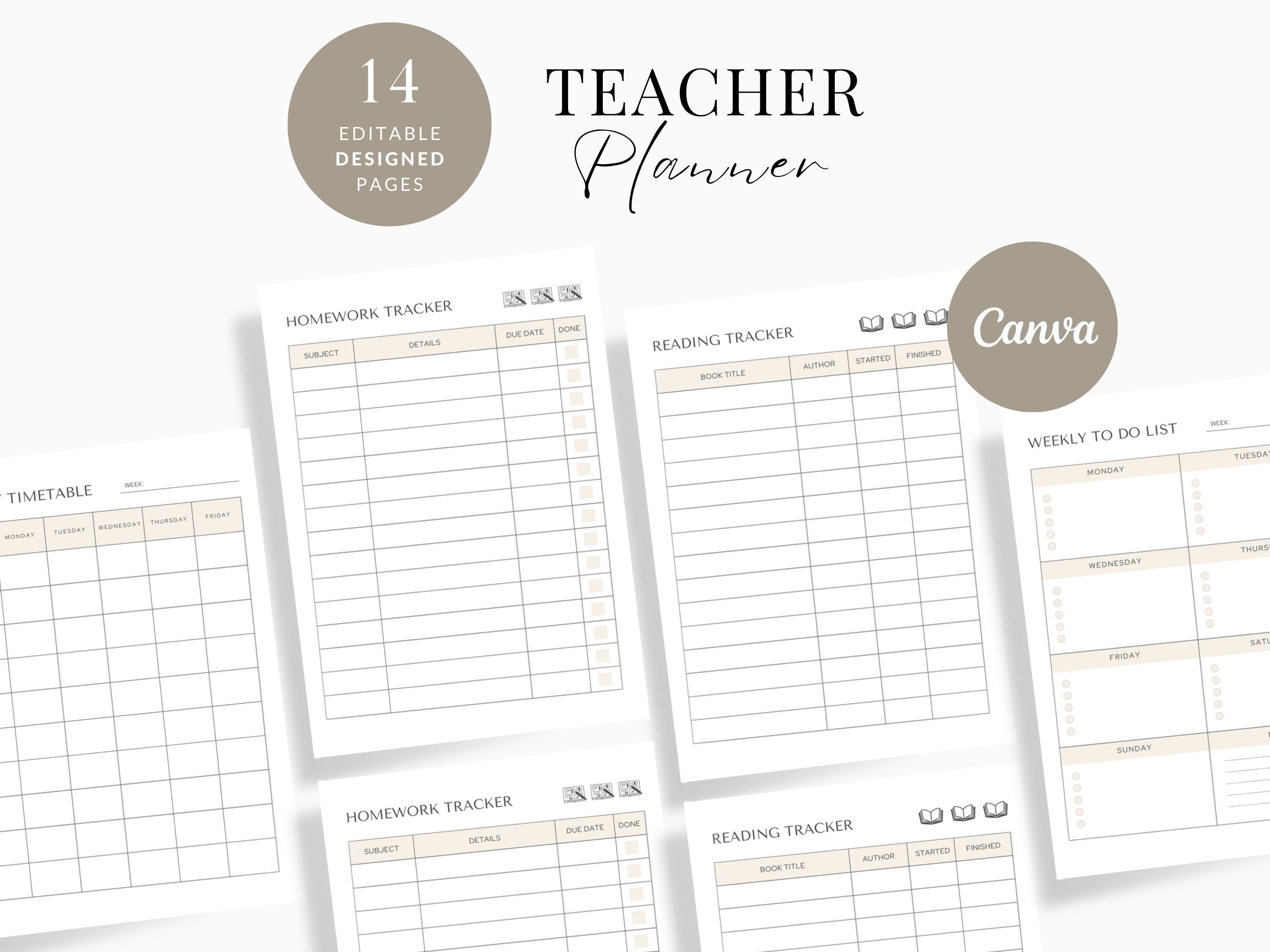 Digital Teacher Planner Lesson Plan Template Academic Goals Planner ...