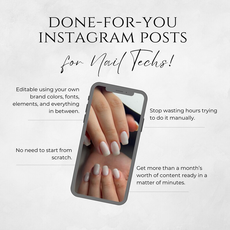 Nail Tech Instagram Post Templates Nail Salon Graphics Nail Tech ...