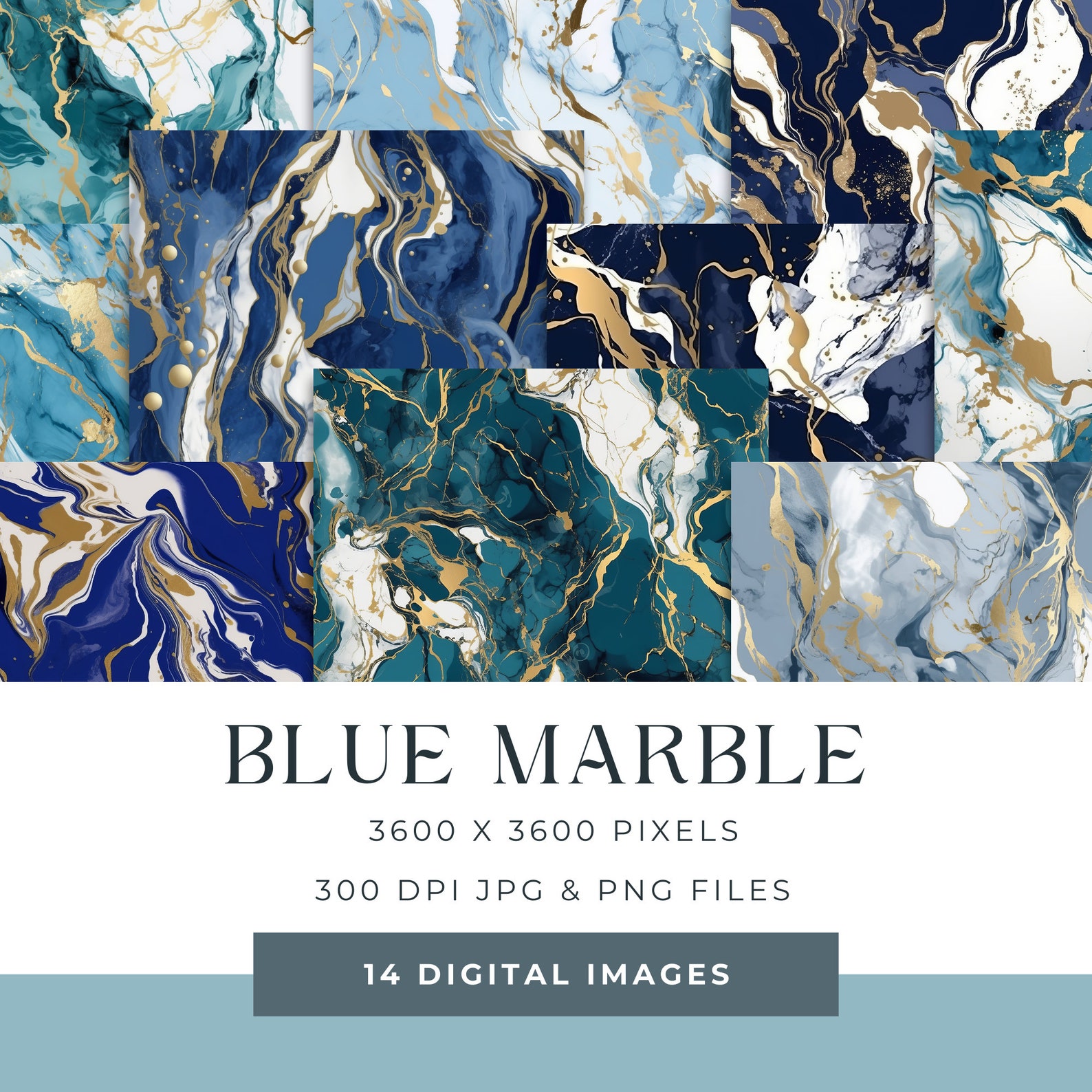Seamless Blue Marble With Elegant Gold Patterns Shades of Blue Marble ...