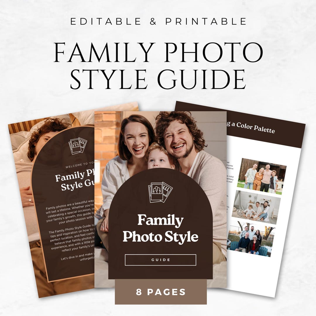 Family Photo Style Guide Template Printable Family Picture Outfit Guide ...