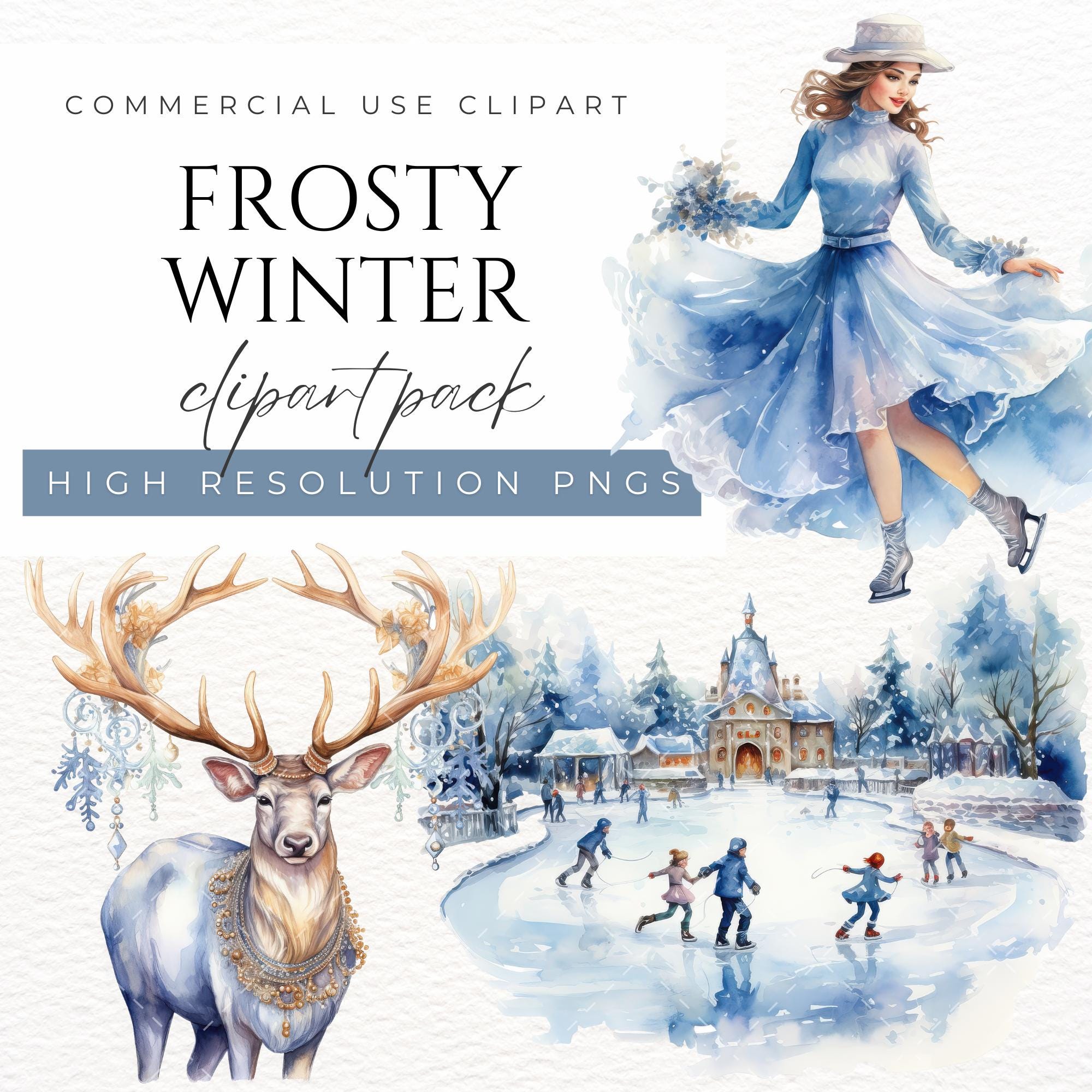 Frosty Winter Clipart Cute Winter Graphics Snow Clipart Frost Clipart ...