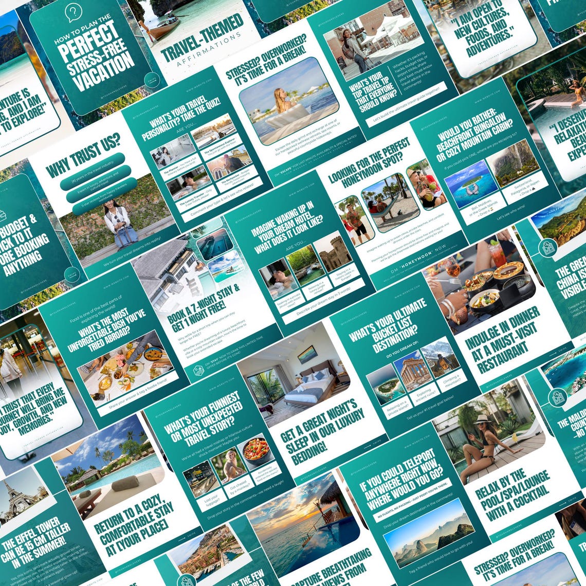 Travel Industry Instagram Posts Templates Travel Agency Social Media ...