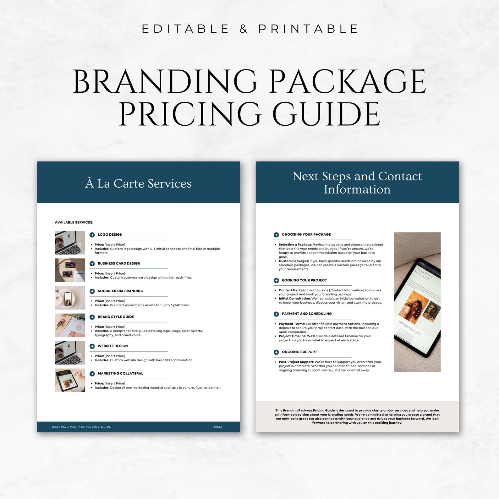 Branding Package Pricing Guide Template Printable Freelancer Services ...
