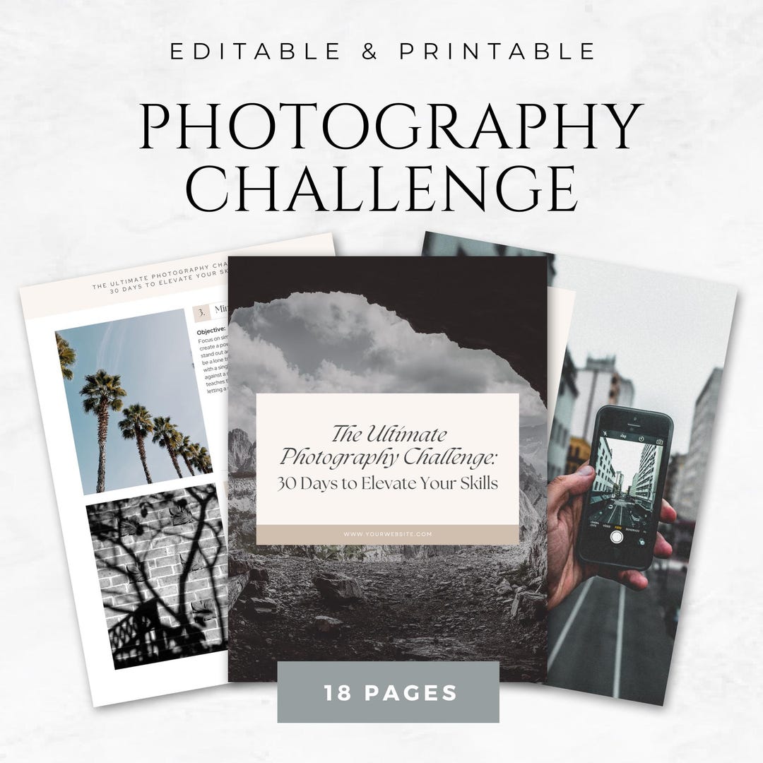 30 Days Photography Challenge Templates Printable Beginner Photography ...
