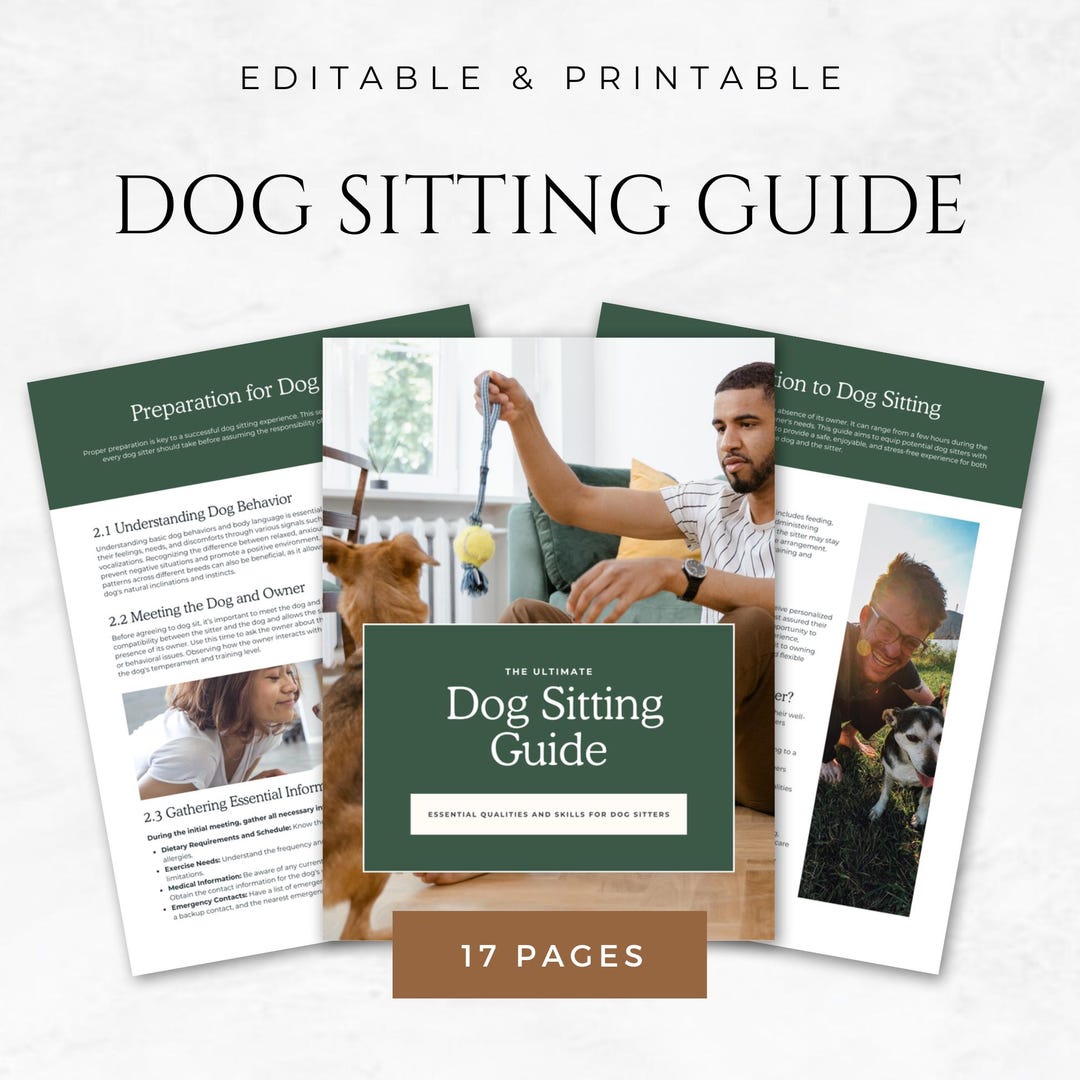 Dog Sitting Guide Dog Care Template Pet Sitting Planner Pet Care Guide ...