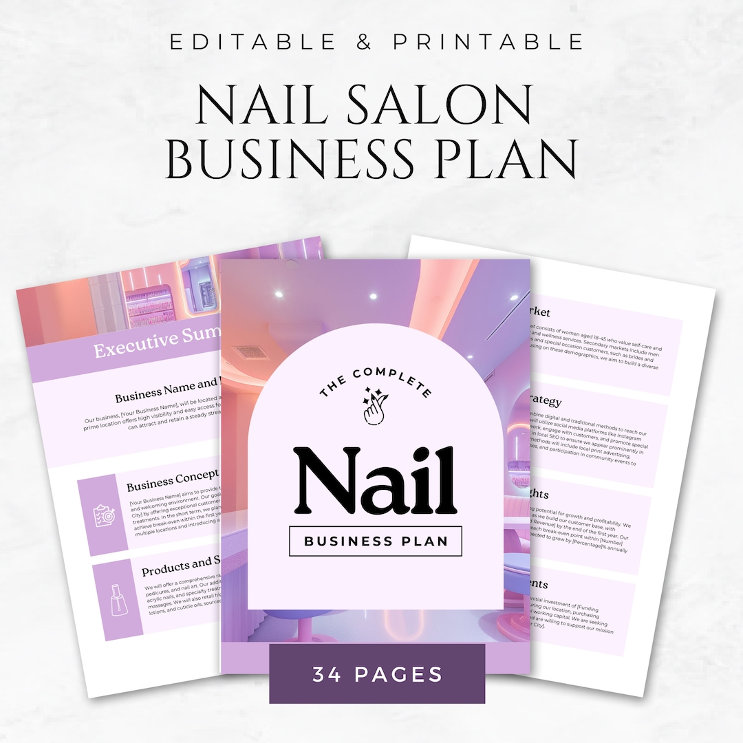 Nail Salon Plan Salon Business Plan Canva Beauty Salon Plan Salon ...