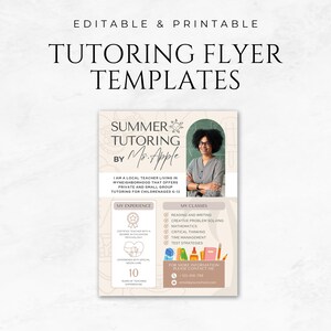 Tutoring Flyer Template Printable Education Flyer Math Tutor Flyer ...