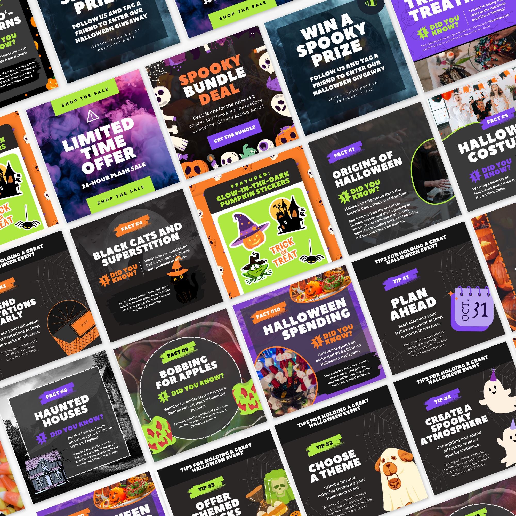 Halloween Social Media Post Template Spooky Instagram Template ...