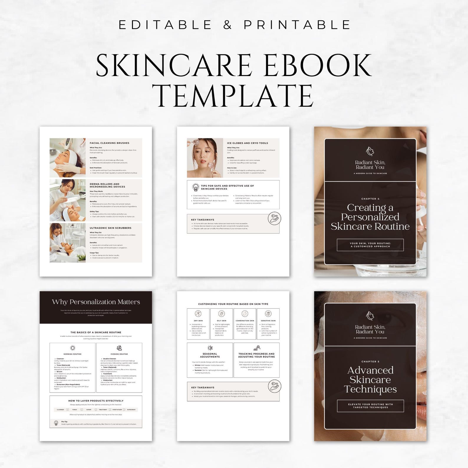 Skincare Ebook Template Printable Beauty Ebook Guide Skincare Routine ...