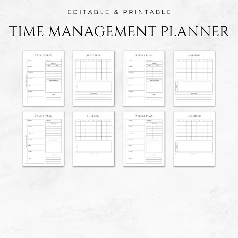 Time Management Planner Canva Template Productivity Planner Goal ...
