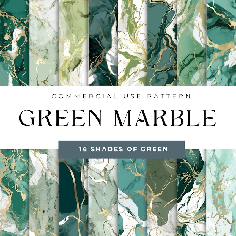Seamless Green Marble With Elegant Gold Patterns Shades of Green Marble ...