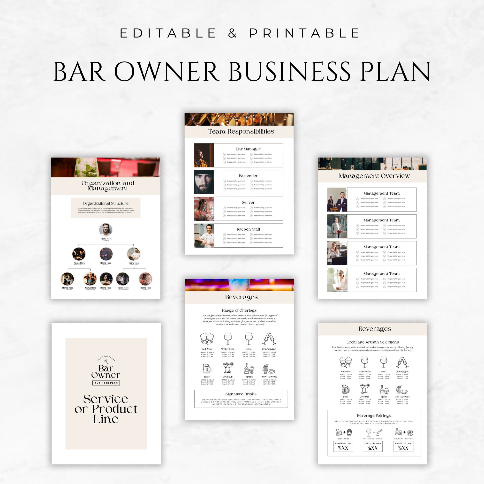 Bar Owner Business Plan Canva Template Bar Startup Plan Nightclub ...