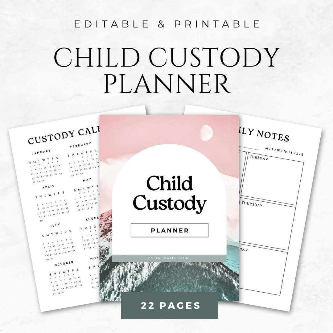 Child Custody Planner Template Printable Divorce Co-parenting Planner ...