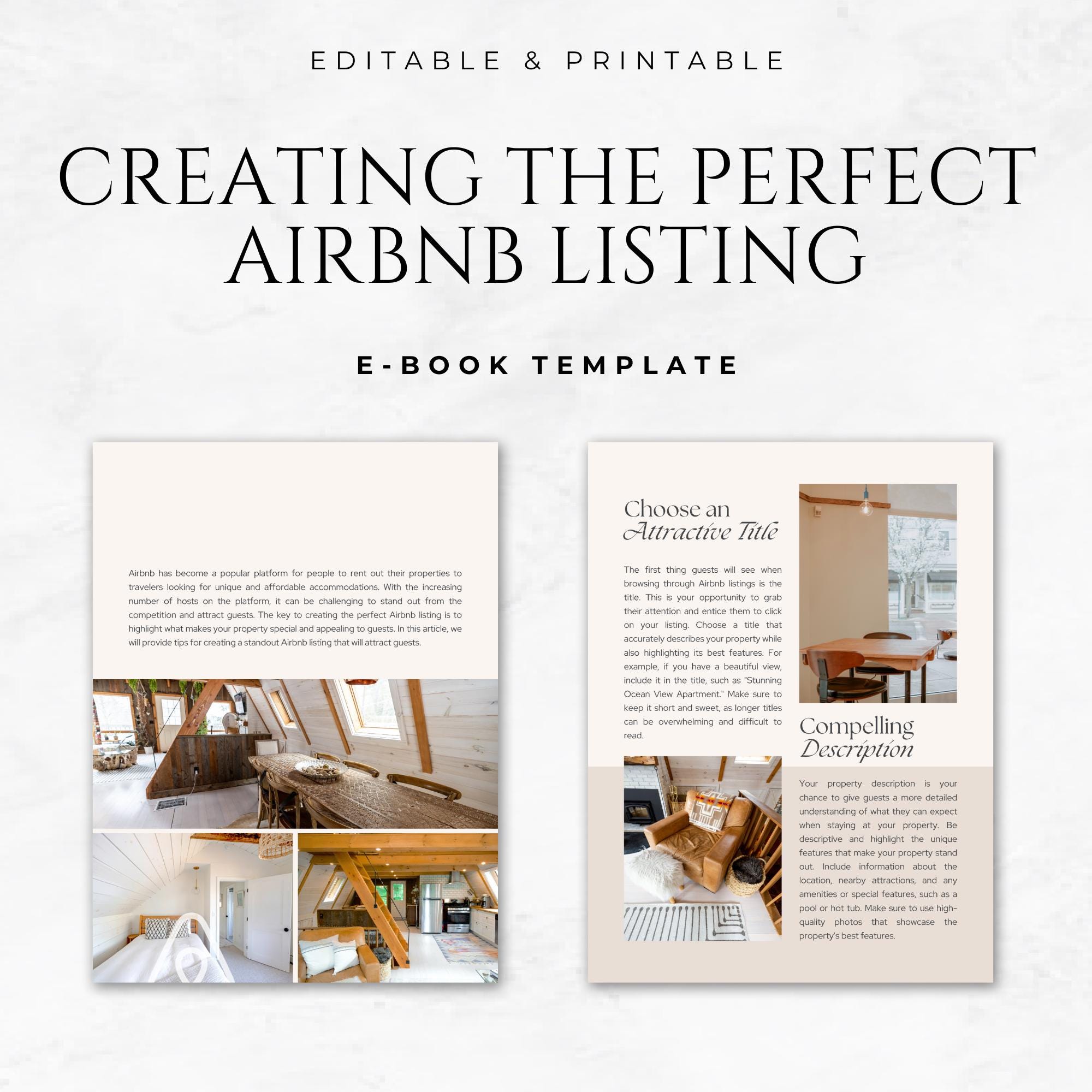 Creating the Perfect Airbnb Listing Template Printable Canva Airbnb ...