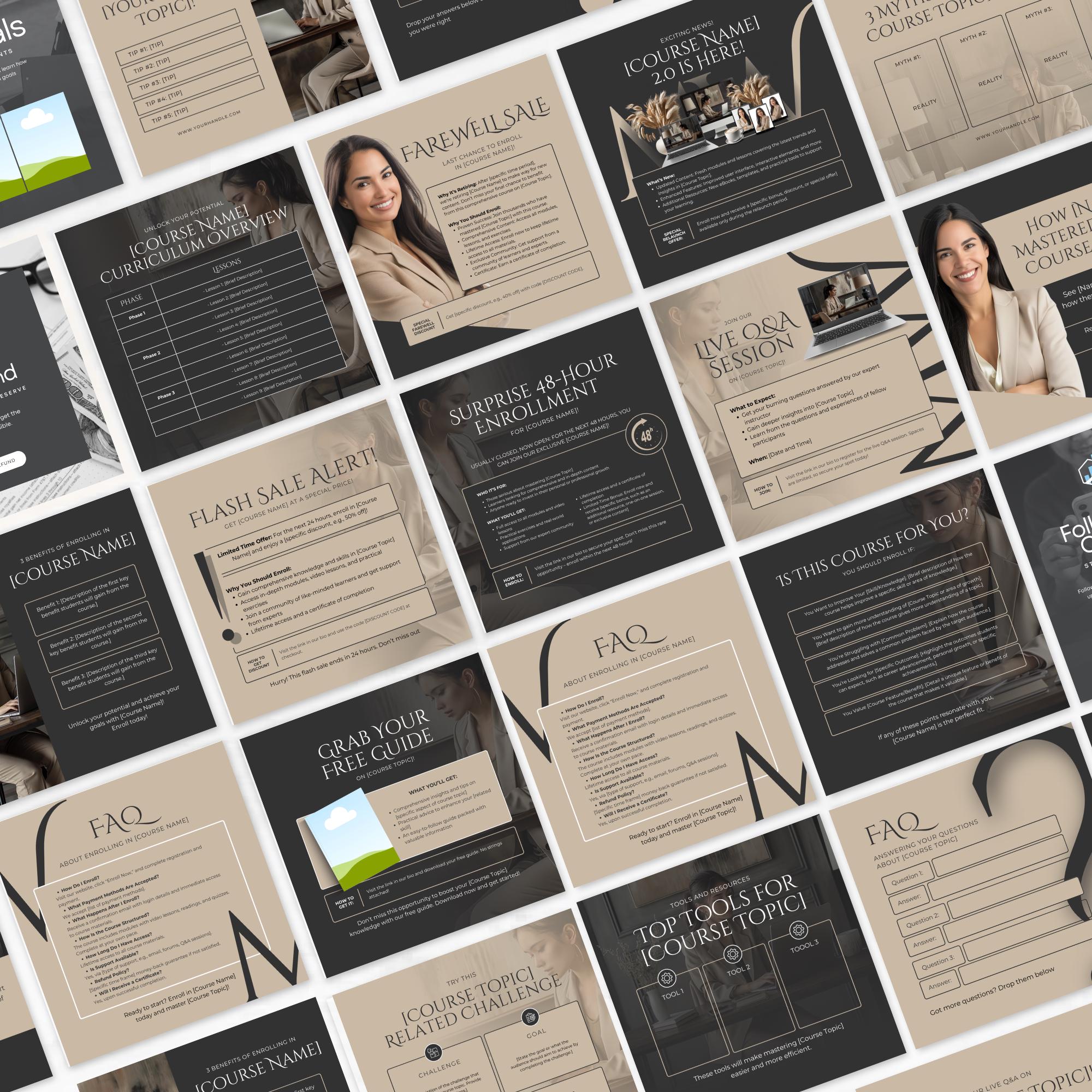 Course Creators Instagram Templates Online Course Templates Webinar ...