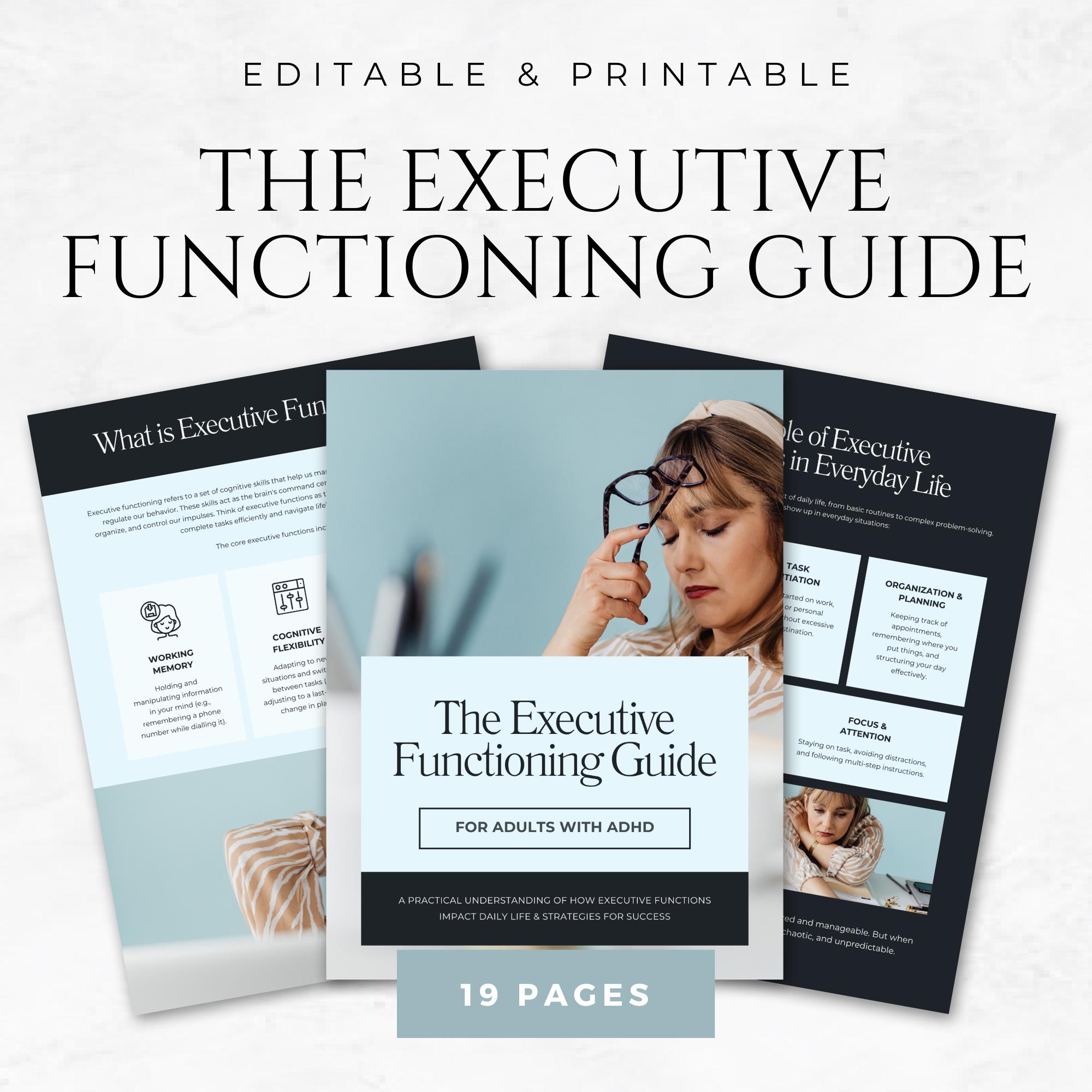The Executive Functioning Guide Template Productivity Guide ADHD ...