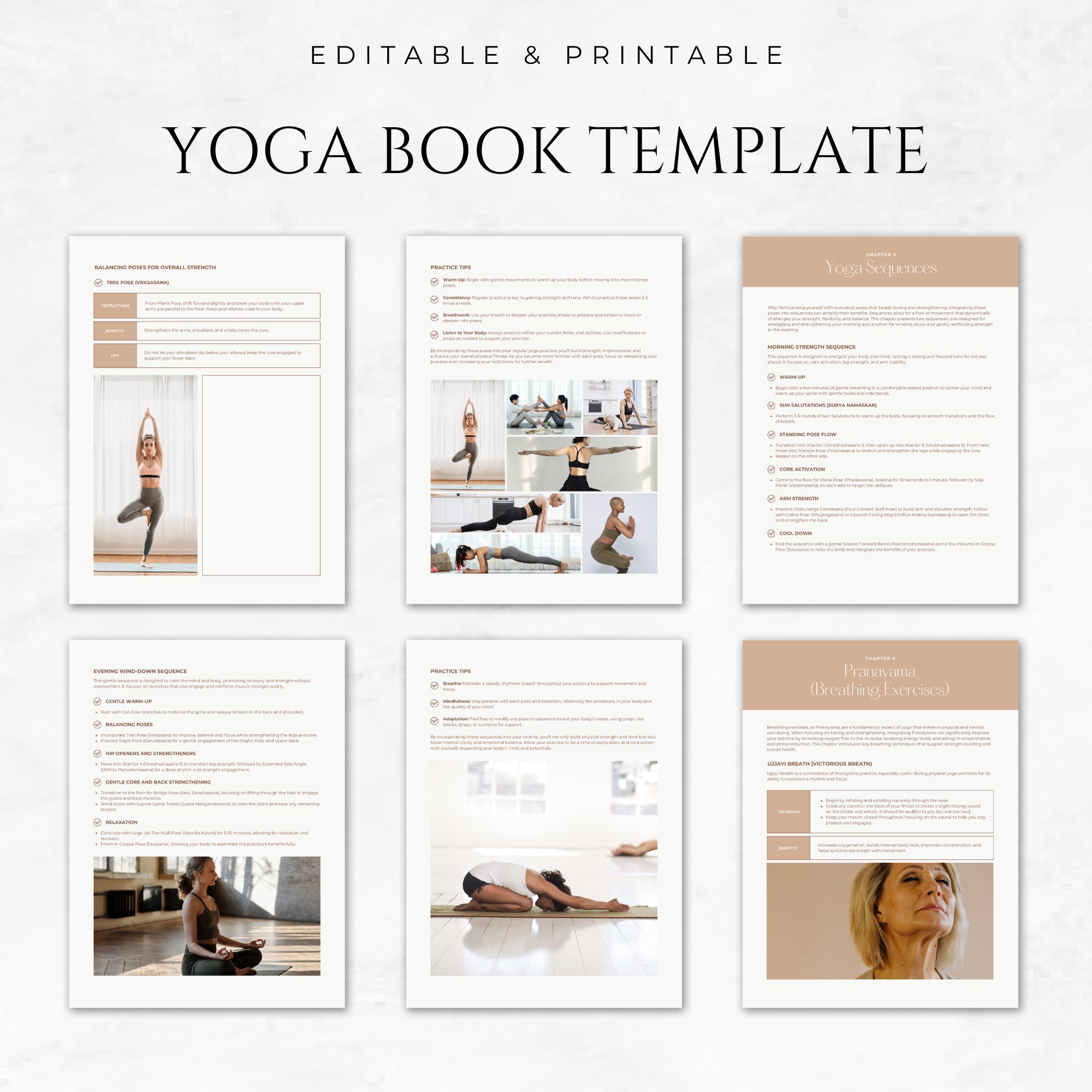 Yoga Book Template Digital Yoga Guide Printable Yoga Book Yoga Ebook ...