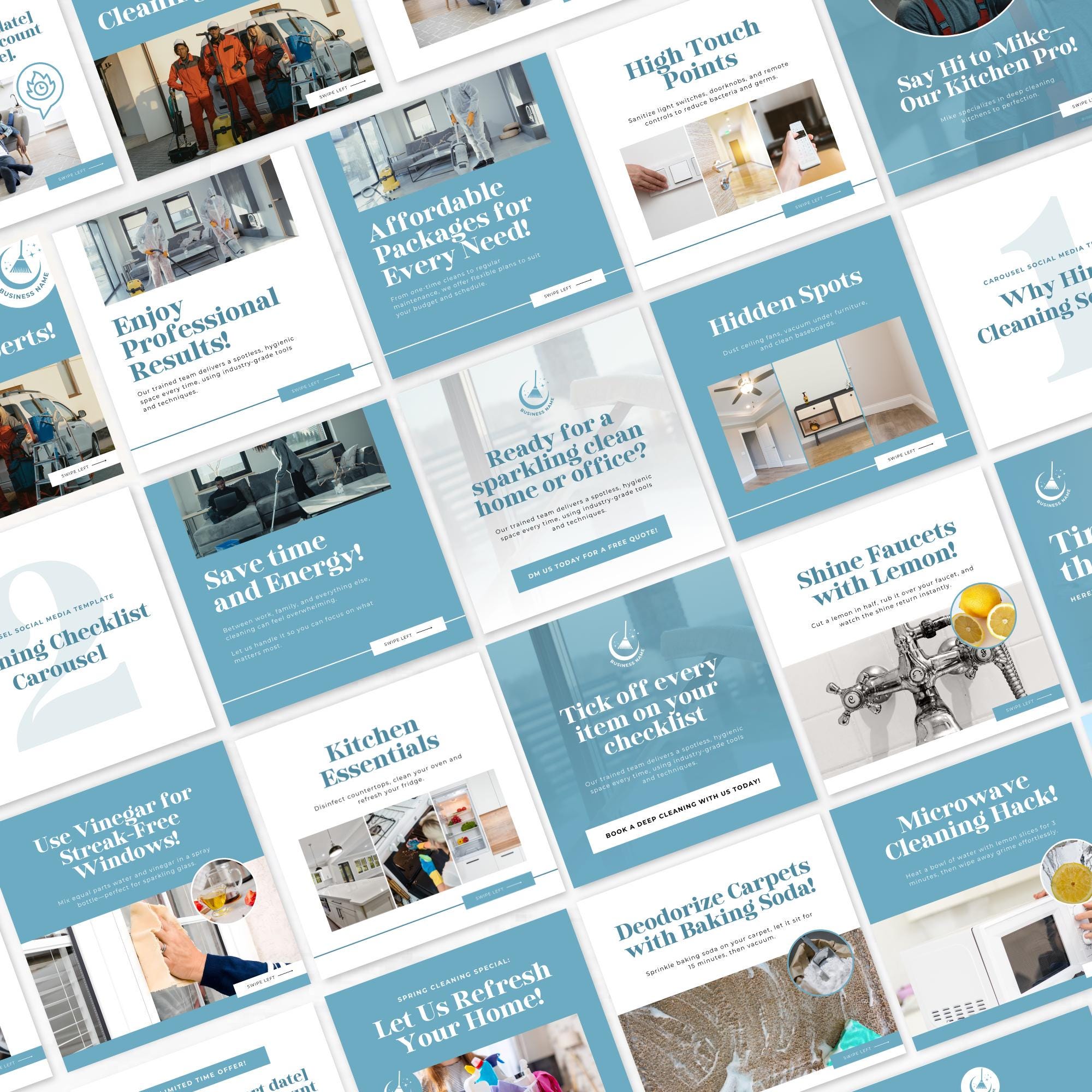 Cleaning Business Social Media Posts Template Instagram Templates for ...