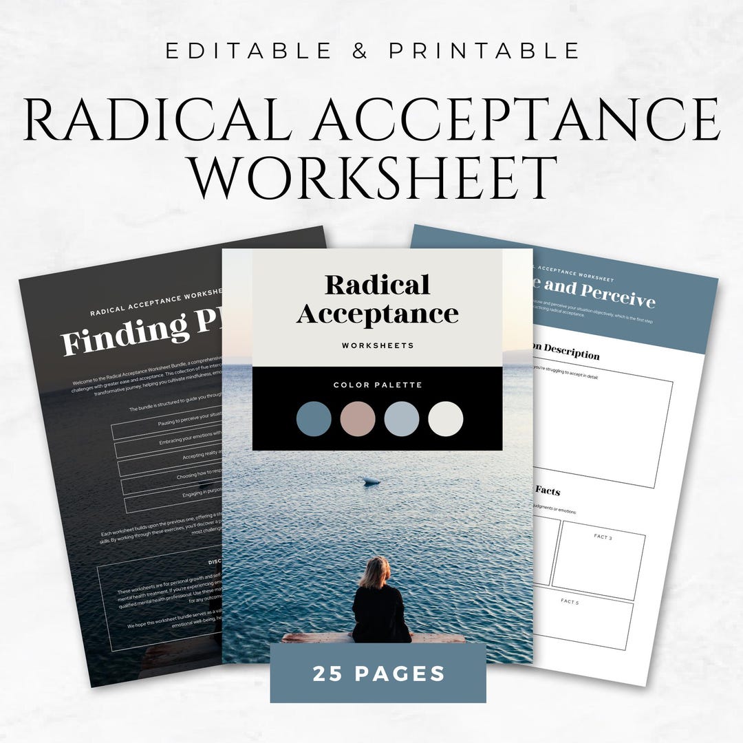 Radical Acceptance Worksheet Template Printable Mindfulness Worksheet ...