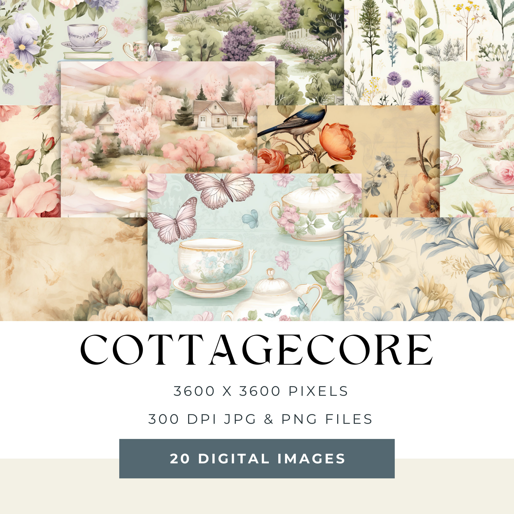 Seamless Cottagecore Patterns Cottagecore Florals Patterns Cottagecore ...