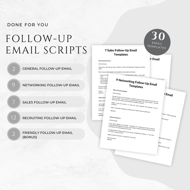 Follow-up Email Templates, General Follow-up Email, Sales Follow-up ...