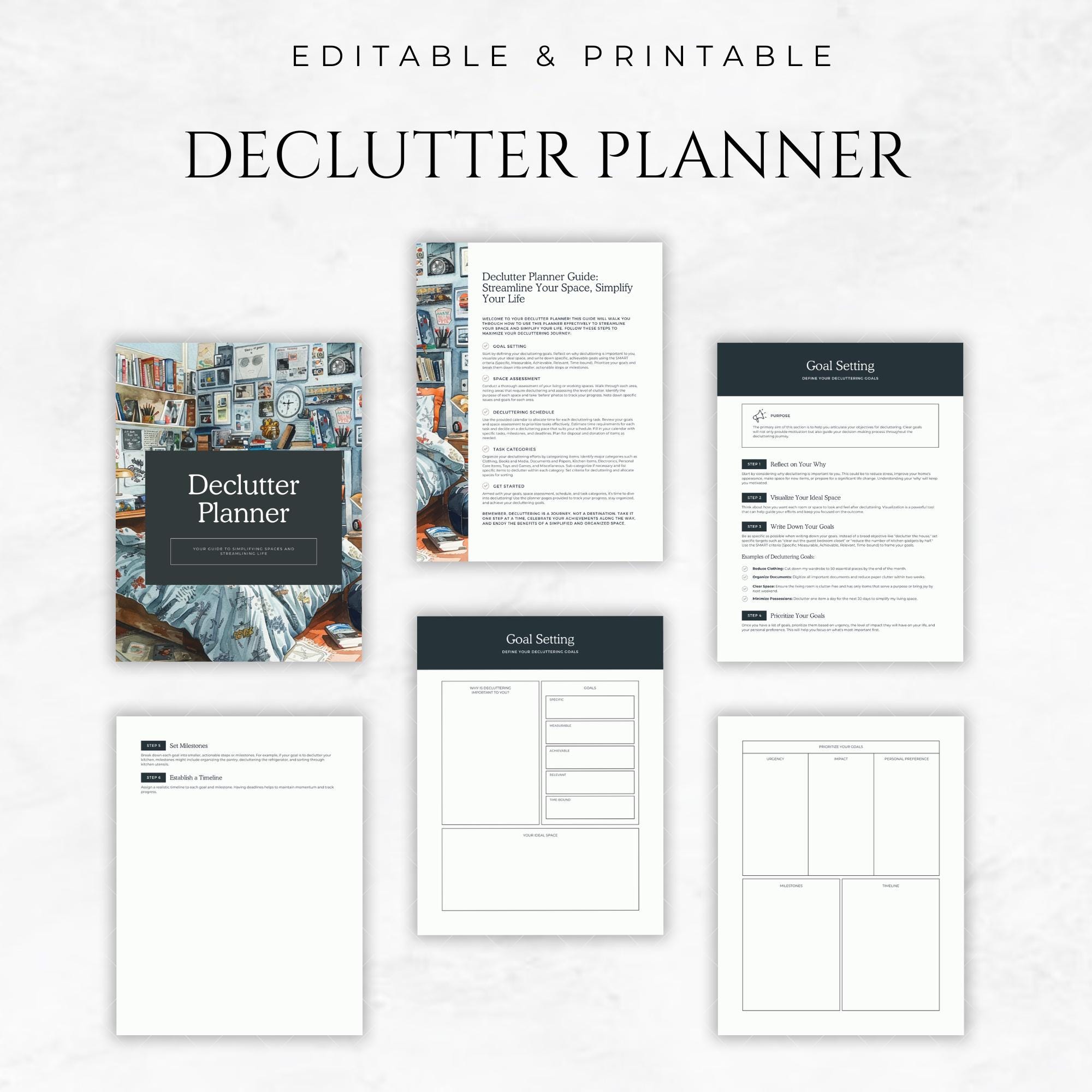 Declutter Planner Template Decluttering Guide Minimalist Planner ...