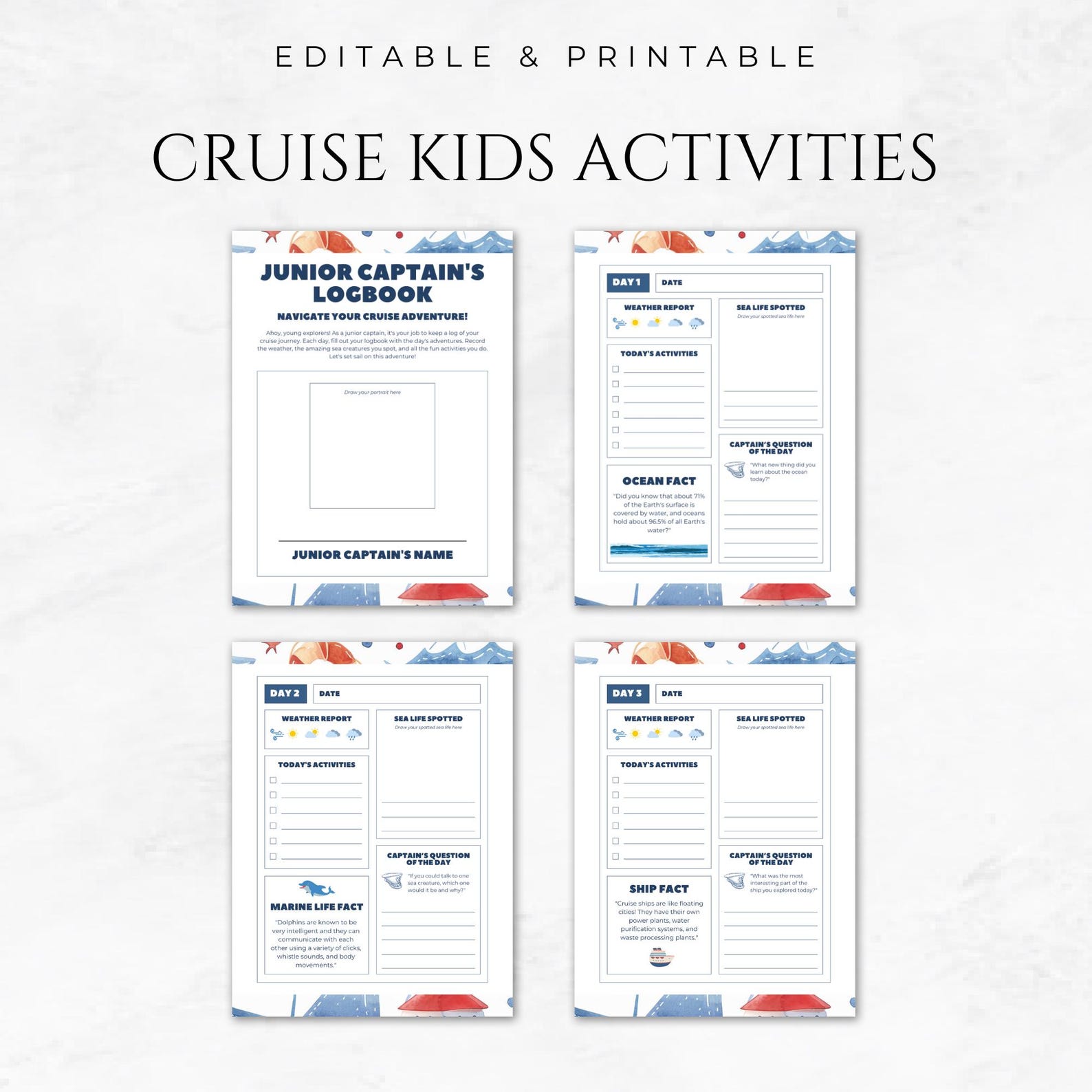 Cruise Ship Activities for Kids Printable Kids Bingo Kids Word Search ...