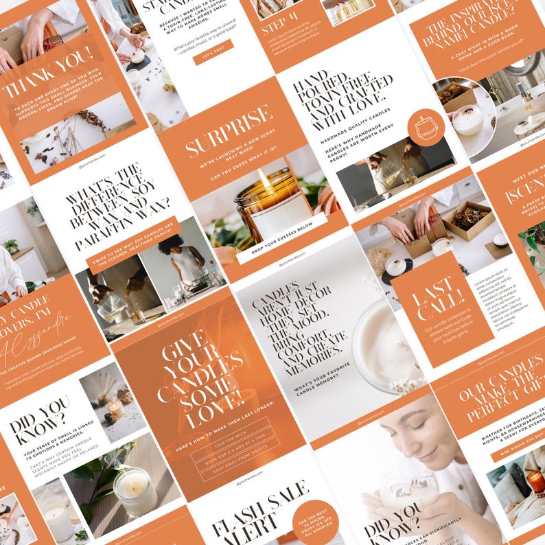 Candle Makers Instagram Posts Templates Canva Candle Business Social ...
