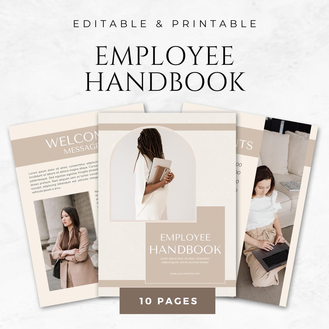 Employee Handbook Template Printable Canva Employee Manual HR Handbook ...