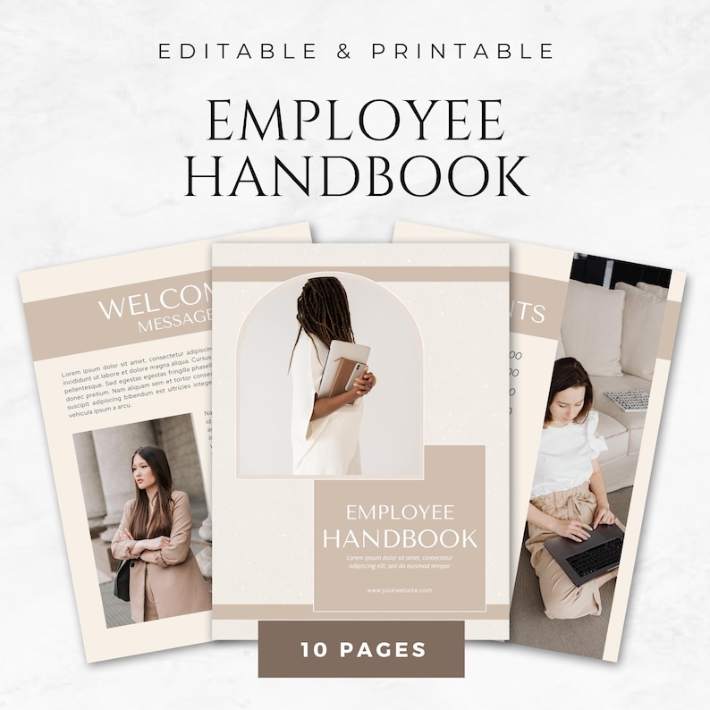Employee Handbook Template Printable Canva Employee Manual HR Handbook ...