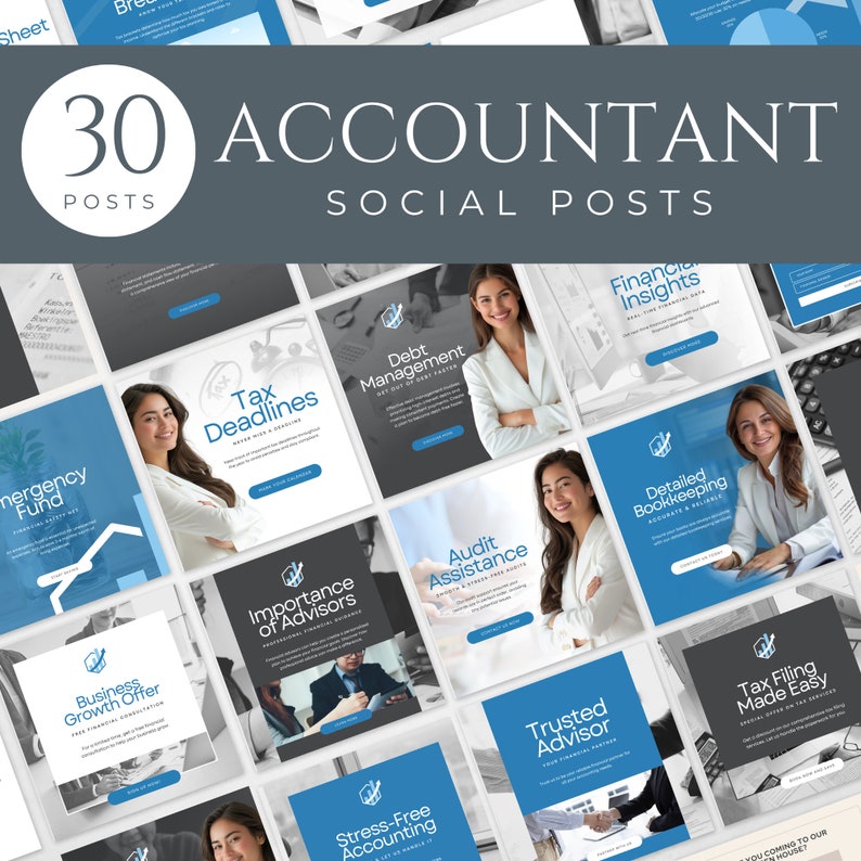 Accountant Instagram Templates Tax Advisor Instagram Bookkeeper ...