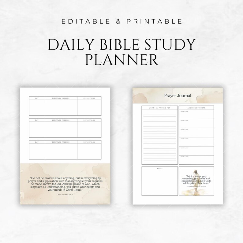 Daily Bible Study Planner Devotional Planner Christian Planner Bible ...