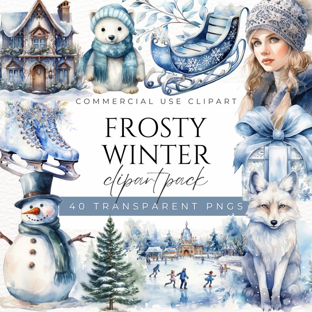 Frosty Winter Clipart Cute Winter Graphics Snow Clipart Frost Clipart ...